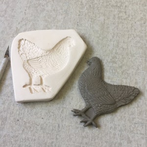 HB Clay Sprig Mold - Chicken Hen Pottery Press Mold - Push Mold or ...