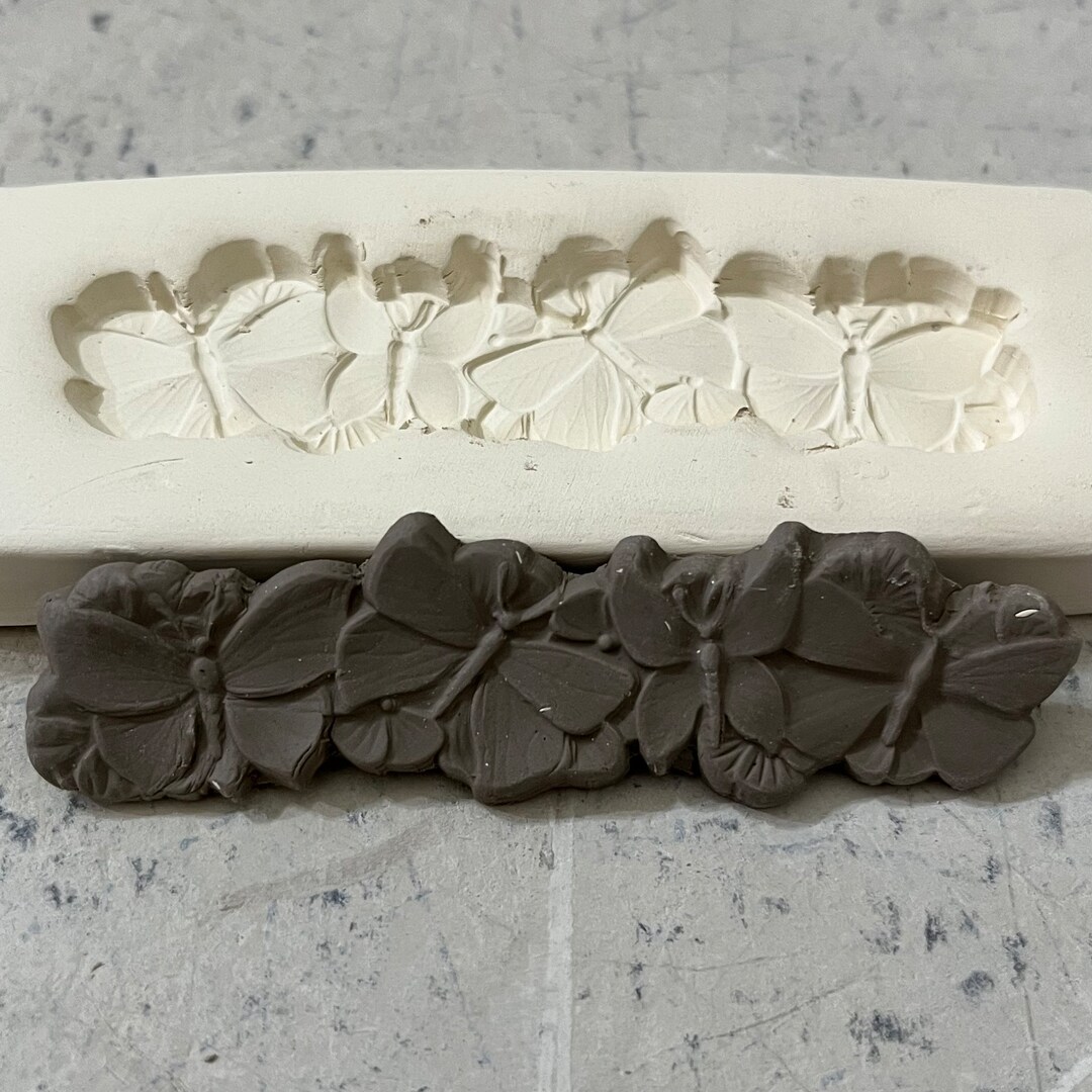 B4 Clay Sprig Mold Butterflies Pottery Press Mold Relief Mold or Sprig ...