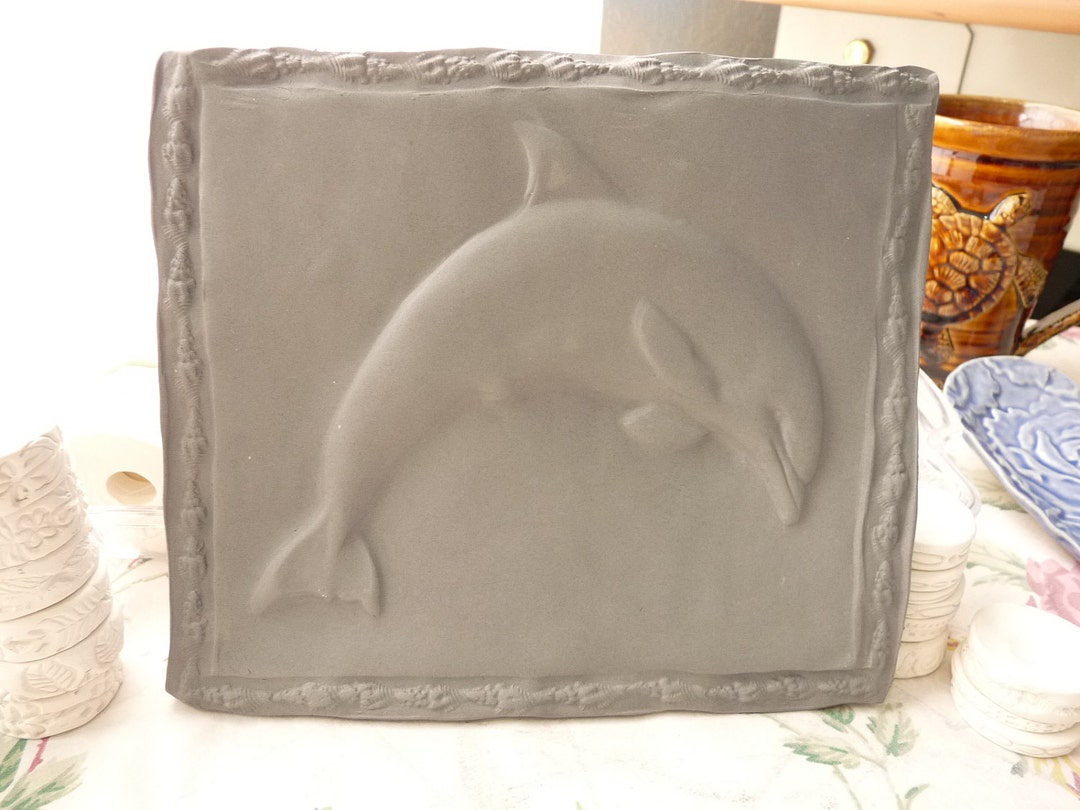 D Large Clay Sprig Dolphin Pottery Press Mold Relief or Sprig Mold ...