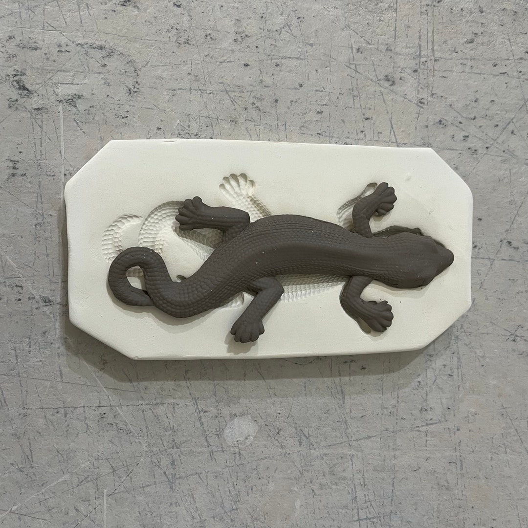 GL Gecko Large Clay Sprig Mold Pottery Press Mold Relief Mold or Sprig ...