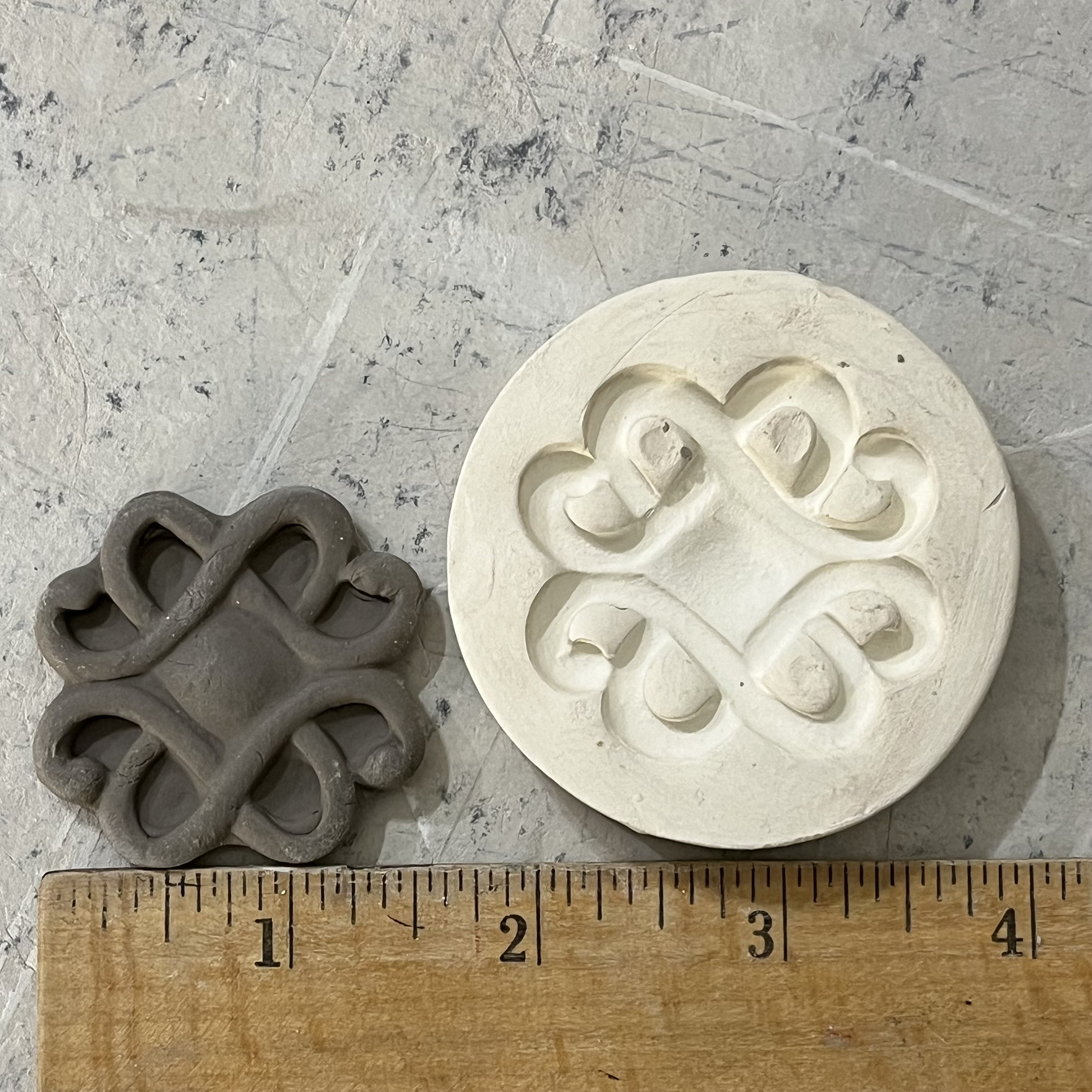 CKM Celtic Square Weave Sprig Press Mold Relief or Sprig Mold Bisque ...