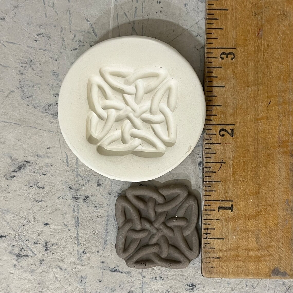 CKSQ Celtic Square Weave Sprig Press Mold Relief or Sprig Mold Bisque ...