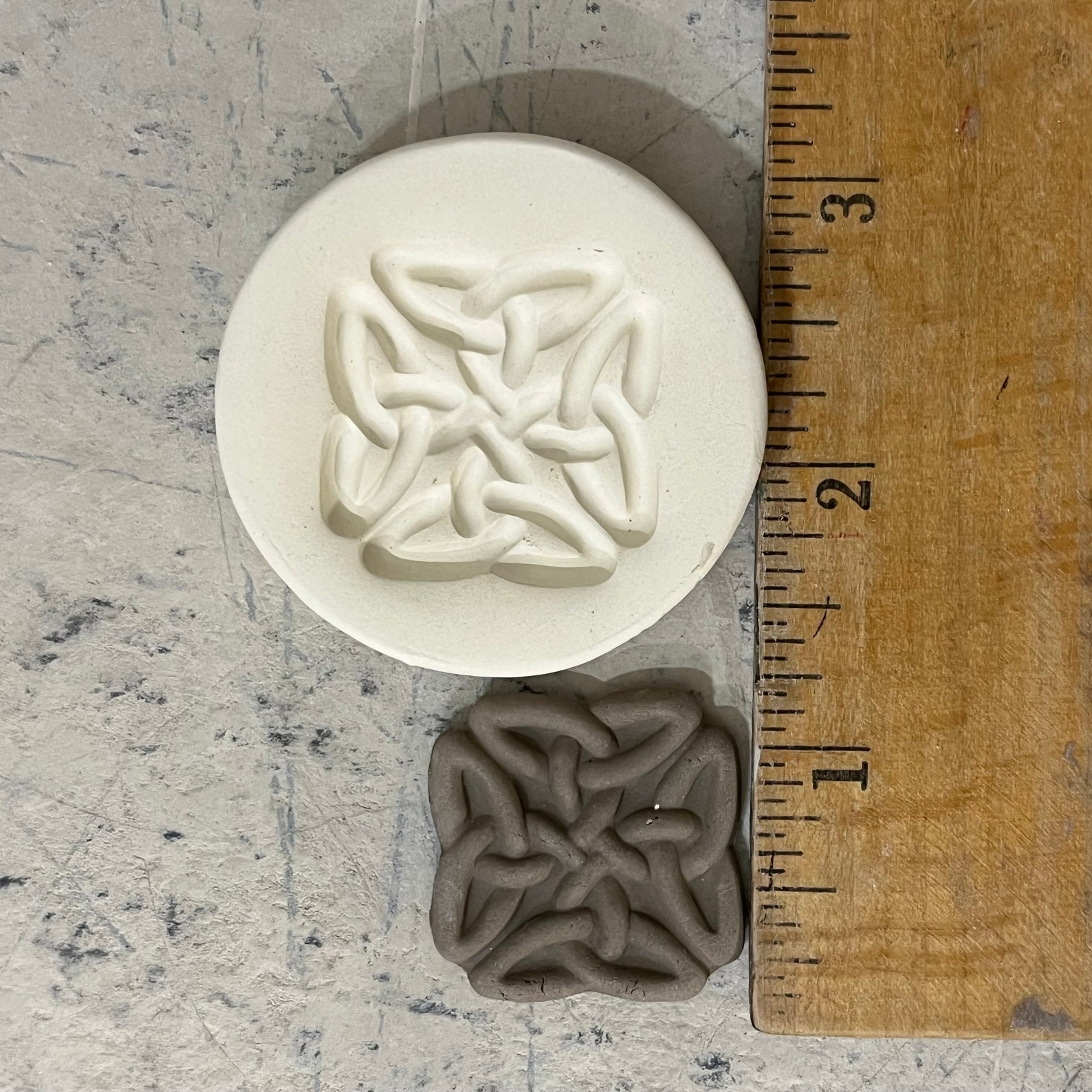 CKSQ Celtic Square Weave Sprig Press Mold Relief or Sprig Mold Bisque ...