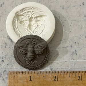 BD Bee Medallion Press Mold Relief Mold or Sprig Mold Bisque Clay for ...