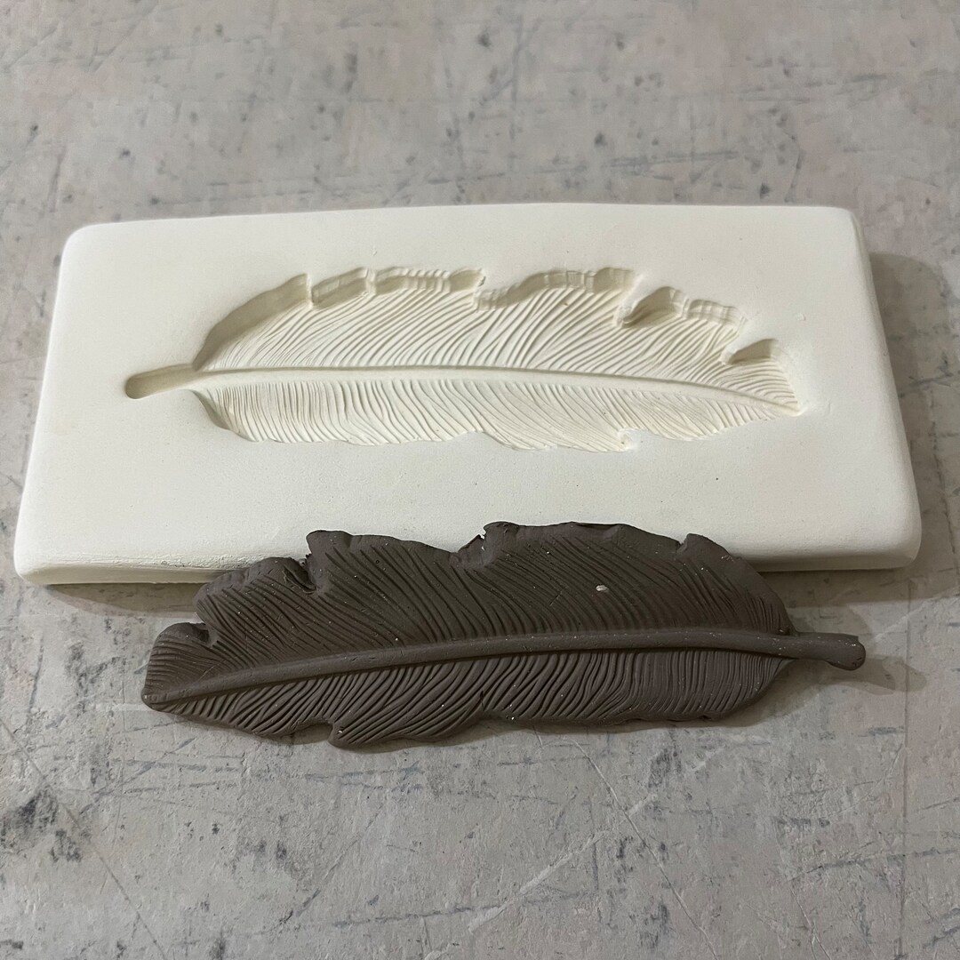 FE Feather Clay Sprig Mold Pottery Press Mold Relief Mold or Sprig Mold ...