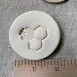 BH Honeycomb Hexagon Bee Bisque Sprig Mold for Pottery Decorating and ...