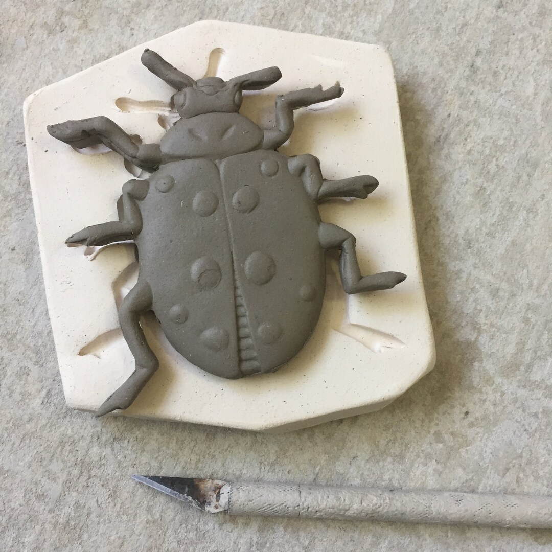 LB Ladybug Pottery Press Mold Relief Mold or Lady Bug Sprig Mold Bisque ...