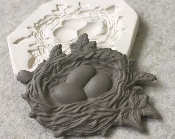 BN Bird Nest Bisque Clay Sprig Mold for Ceramic Decoration and Texture ...