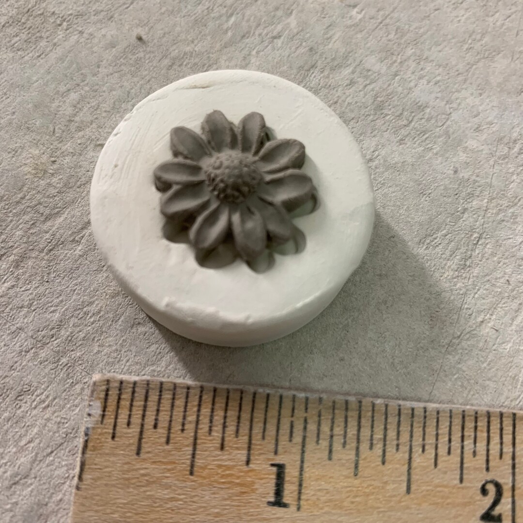 D Clay Flower Stamp Daisy Blossom Pottery Press Mold Relief or Sprig ...