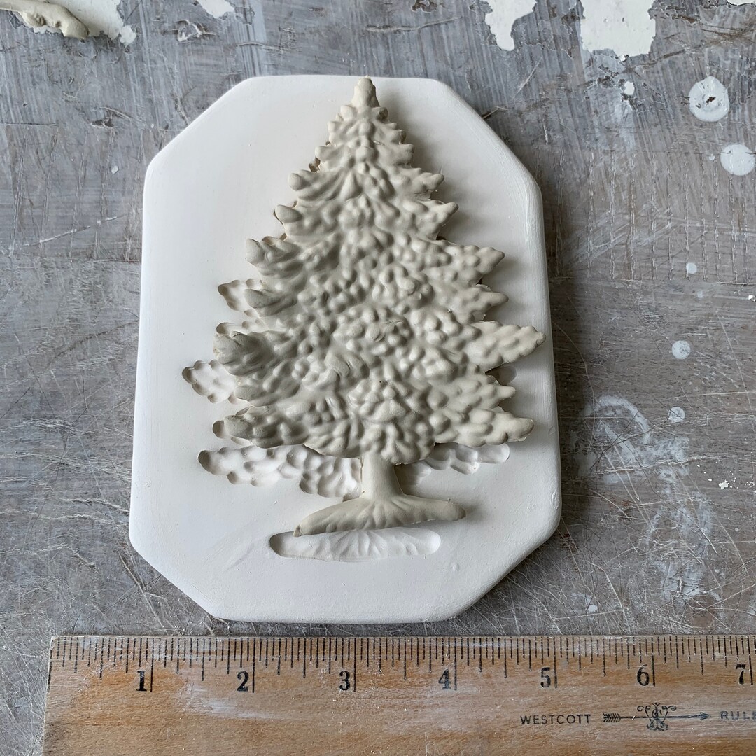 CT Christmas Tree Bisque Sprig Mold for Pottery Decorating and Texture ...
