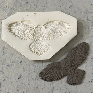 OS Clay With Celtic Design Owl Face Press Mold Relief Mold or Sprig ...