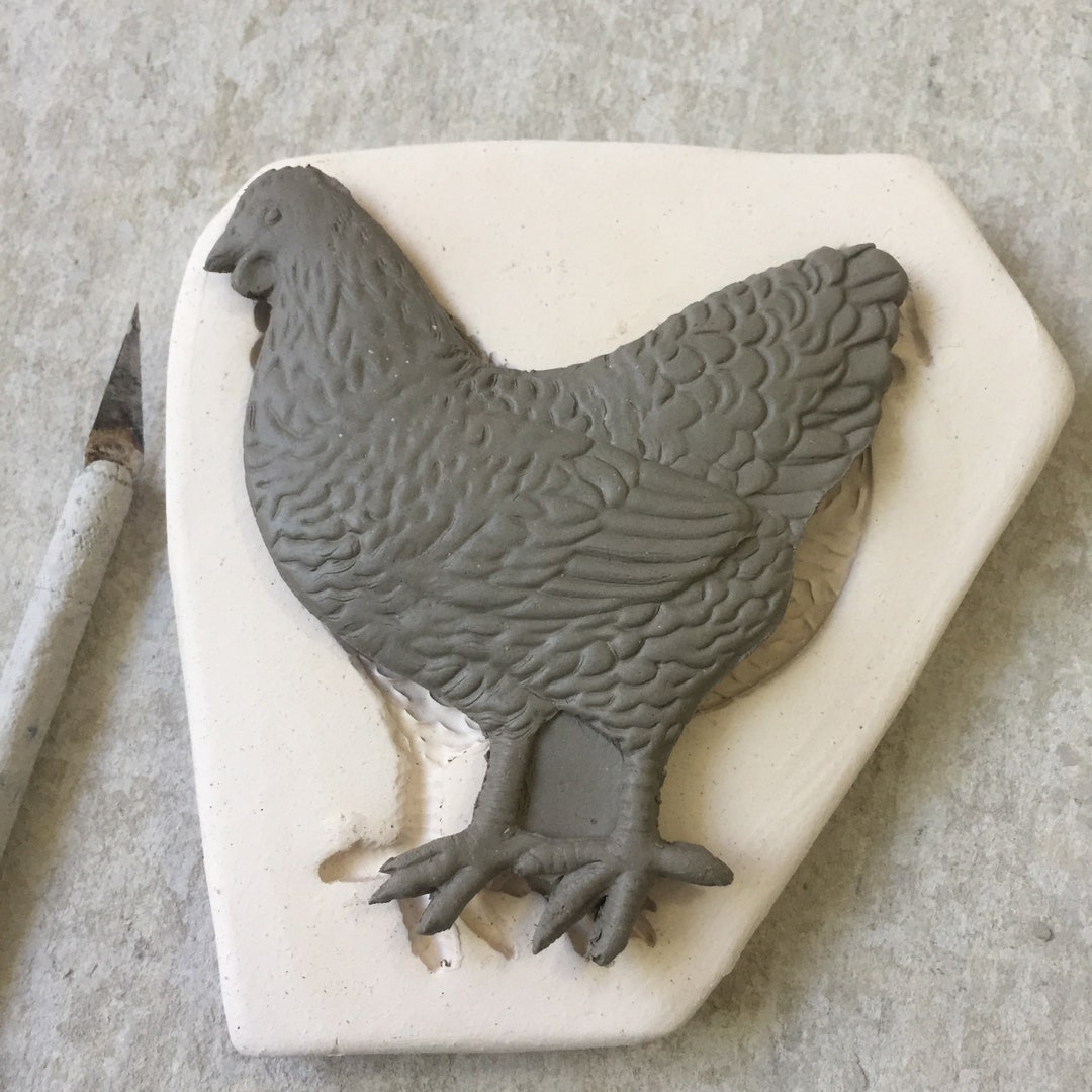 HB Clay Sprig Mold - Chicken Hen Pottery Press Mold - Push Mold or ...