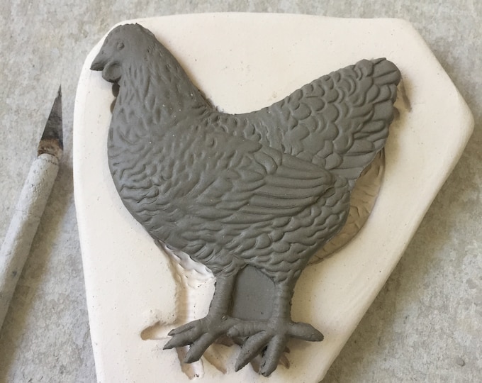 HB Clay Sprig Mold - Chicken Hen Pottery Press Mold - Push Mold or ...
