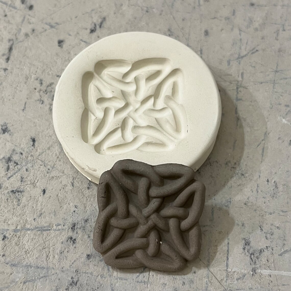CKSQ Celtic Square Weave Sprig Press Mold Relief or Sprig Mold Bisque ...