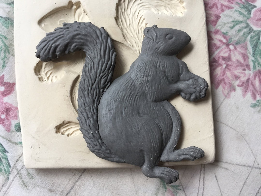 SQL Clay Sprig Squirrel Pottery Press Mold Relief Mold or Sprig Mold ...