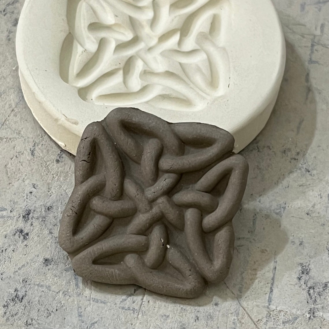 CKSQ Celtic Square Weave Sprig Press Mold Relief or Sprig Mold Bisque ...