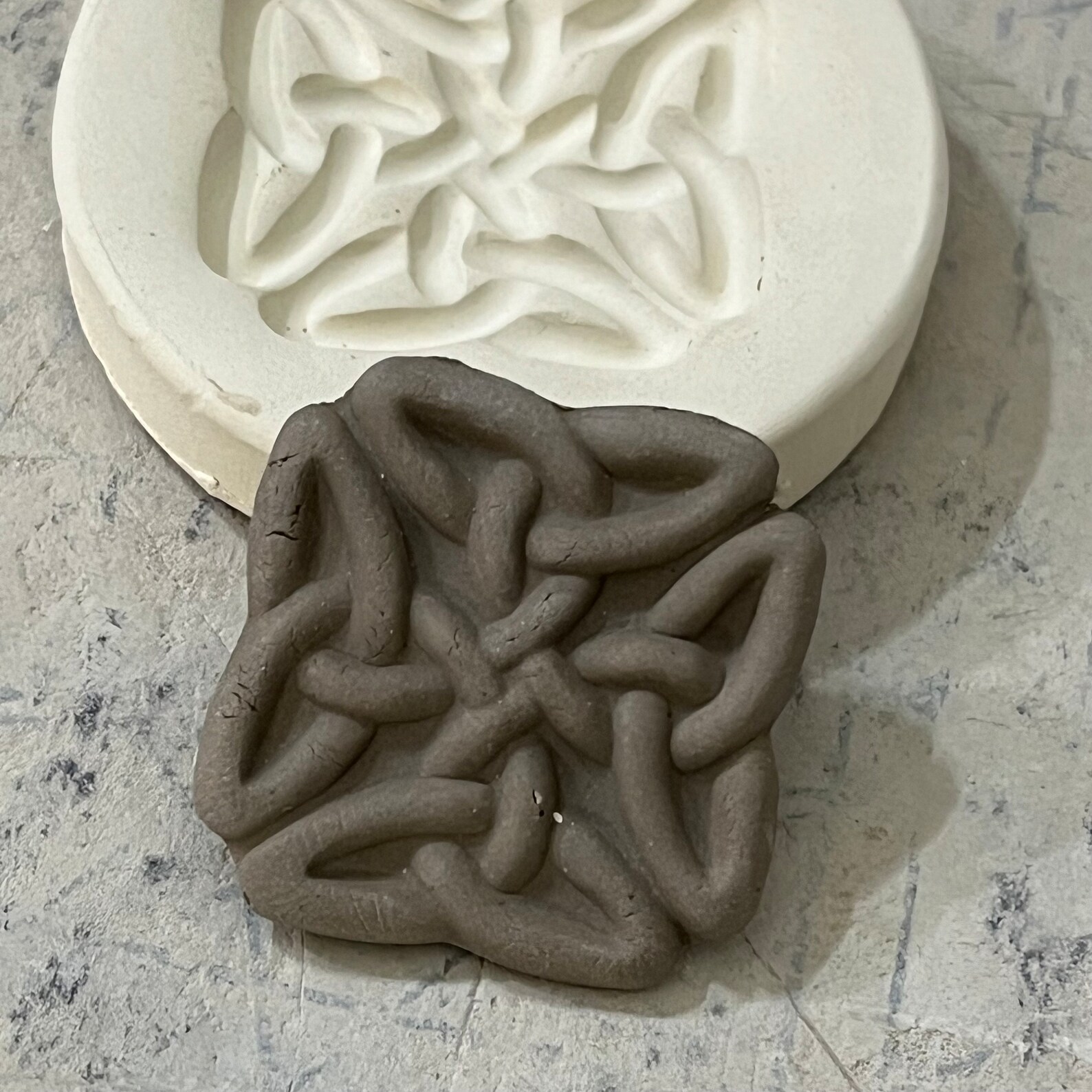 CKSQ Celtic Square Weave Sprig Press Mold Relief or Sprig Mold Bisque ...