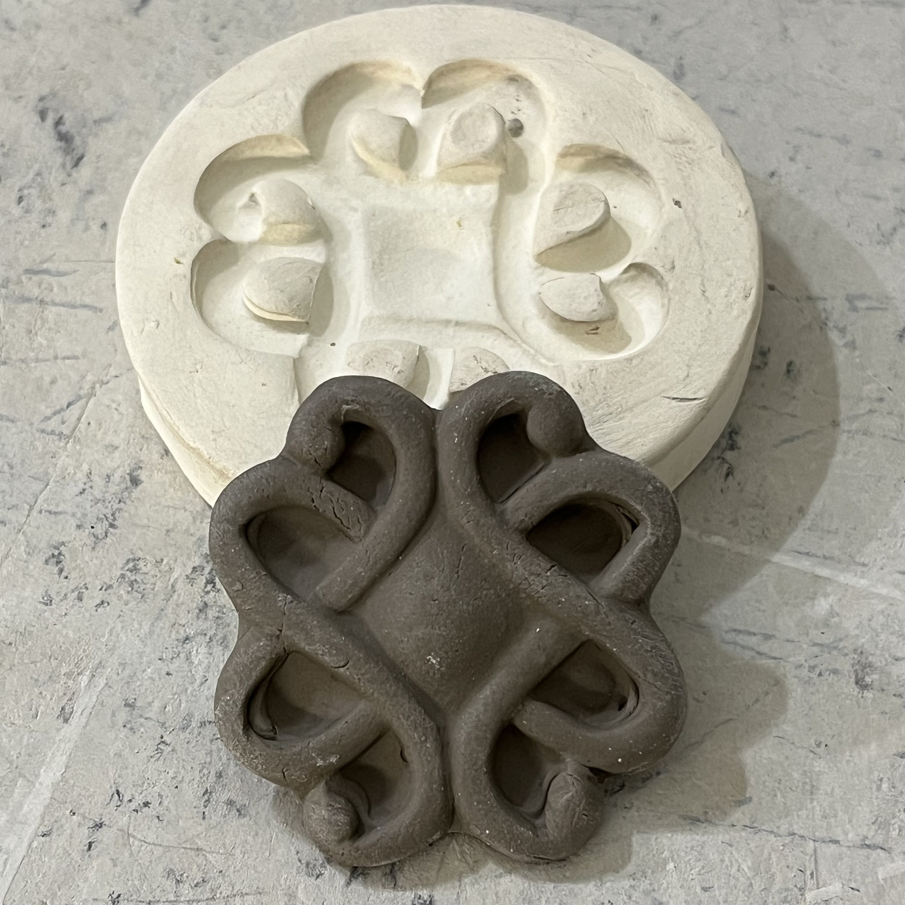 CKM Celtic Square Weave Sprig Press Mold Relief or Sprig Mold Bisque ...