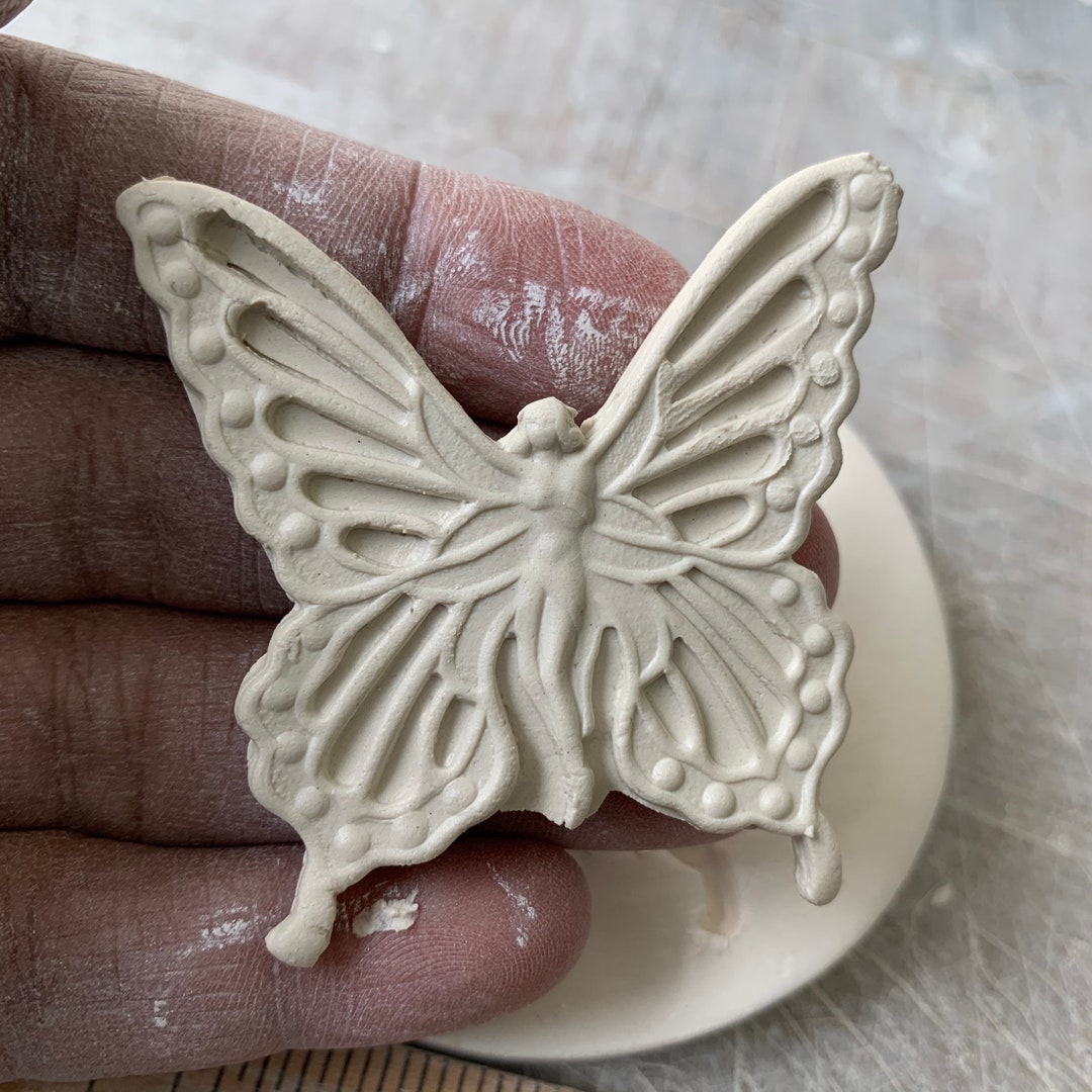 BFG Butterly Fairy Goddess With Wings Bisque Sprig Mold for Pottery ...