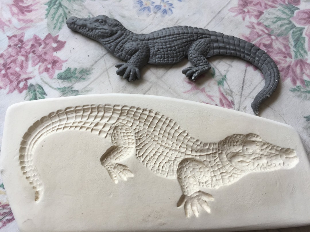 ALL Clay Alligator Pottery Press Mold Relief Mold or Sprig Mold Bisque ...