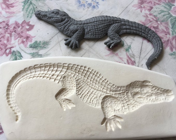 ALL Clay Alligator Pottery Press Mold Relief Mold or Sprig Mold Bisque ...