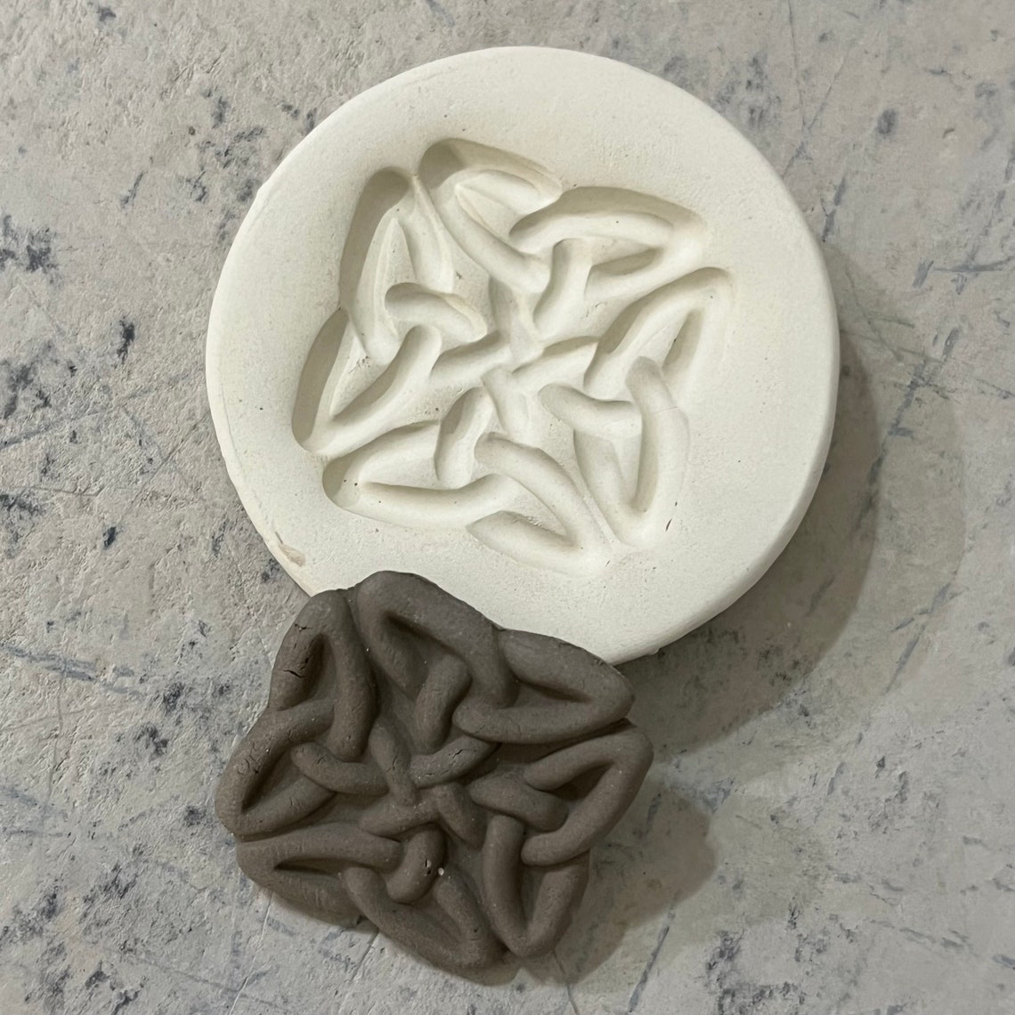 CKSQ Celtic Square Weave Sprig Press Mold Relief or Sprig Mold Bisque ...