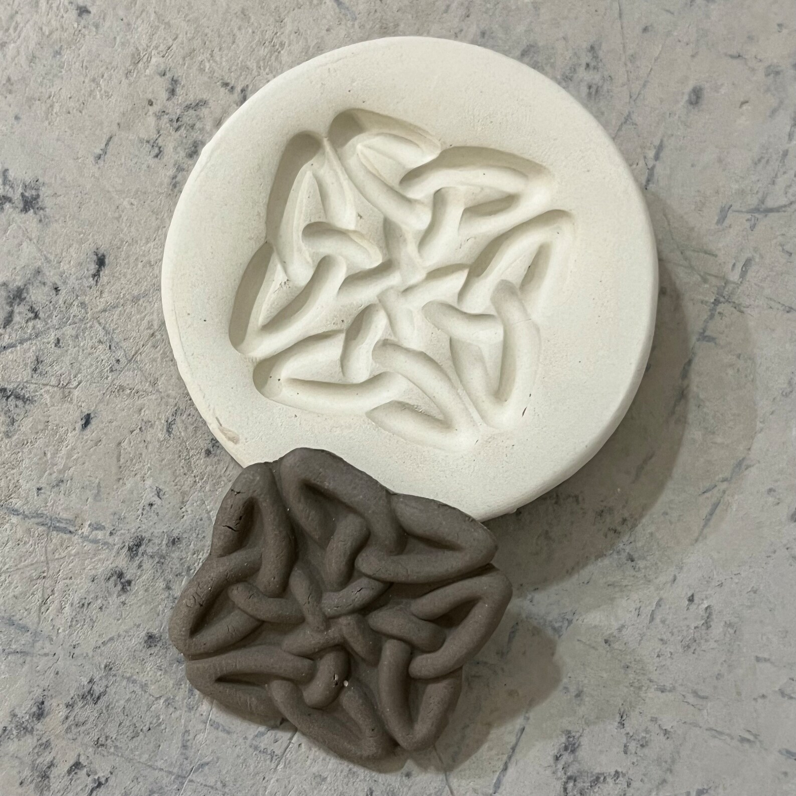 CKSQ Celtic Square Weave Sprig Press Mold Relief or Sprig Mold Bisque ...