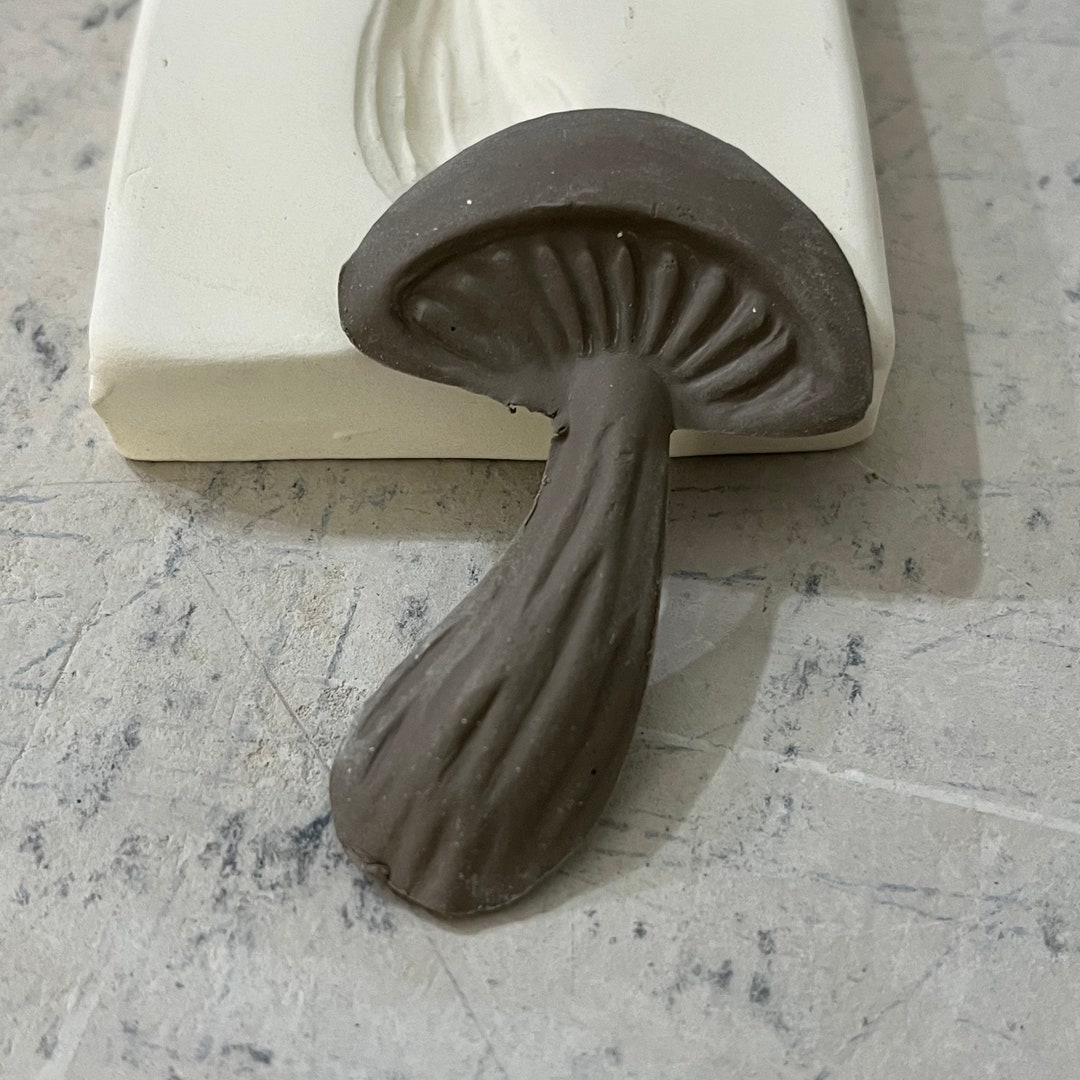 MS Mushroom Pottery Press Mold Relief Mold or Sprig Mold Bisque Clay ...