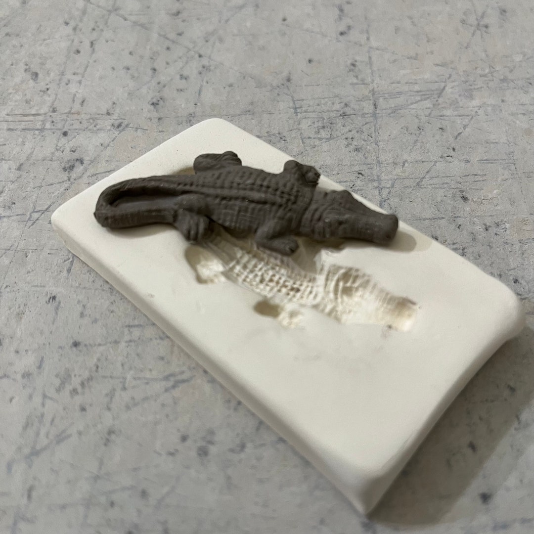 ALS Clay Alligator Pottery Press Mold Relief Mold or Sprig Mold Bisque ...
