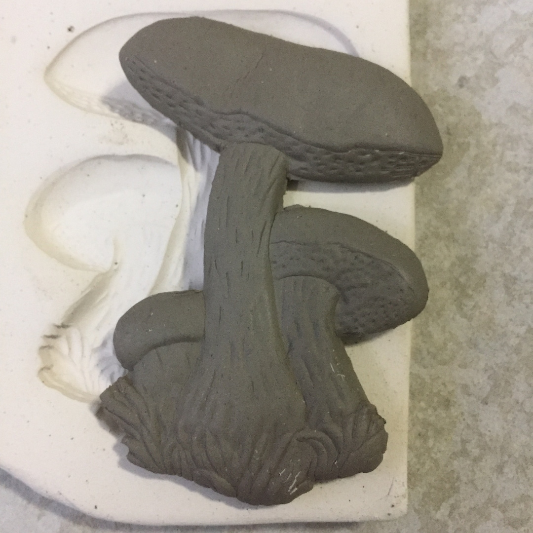 MB Mushroom Bunch Pottery Press Mold Relief Mold or Sprig Mold Bisque ...