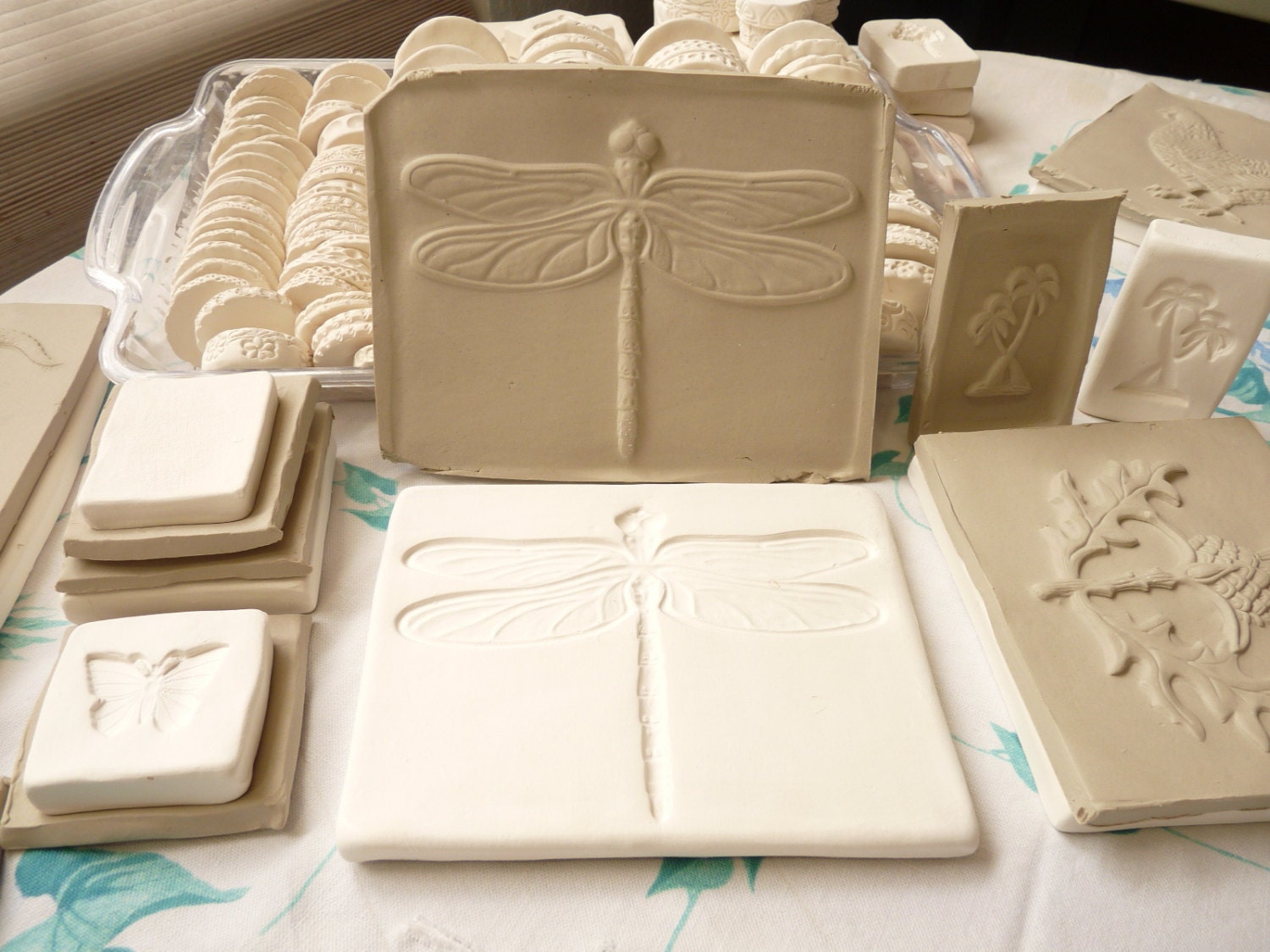 DL Clay Stamp Large Dragonfly Insect Pottery Press Mold Relief Mold or ...
