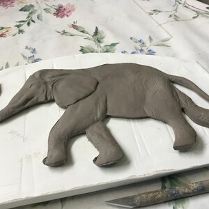 EL Ceramic Sprig Elephant Press Mold Relief Mold or Push Mold Bisque ...