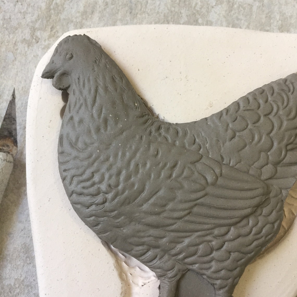 HB Clay Sprig Mold - Chicken Hen Pottery Press Mold - Push Mold or ...