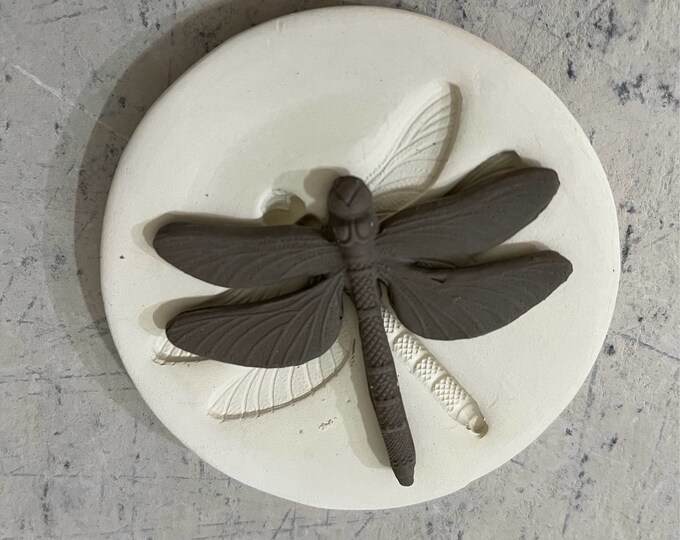 DM Clay Stamp Large Dragonfly Insect Pottery Press Mold Relief Mold or ...