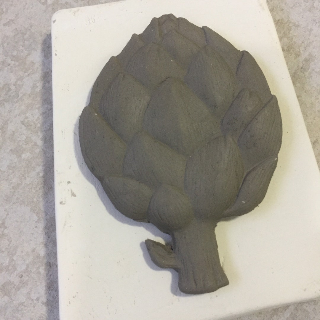 ART Artichoke Press Mold Relief Mold or Sprig Mold Bisque Clay Press ...