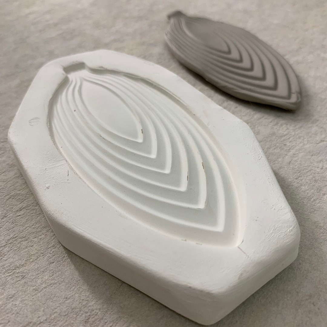 ADL Ceramic Sprig Mold Art Deco Leaf Press Mold Relief Mold or Sprig ...