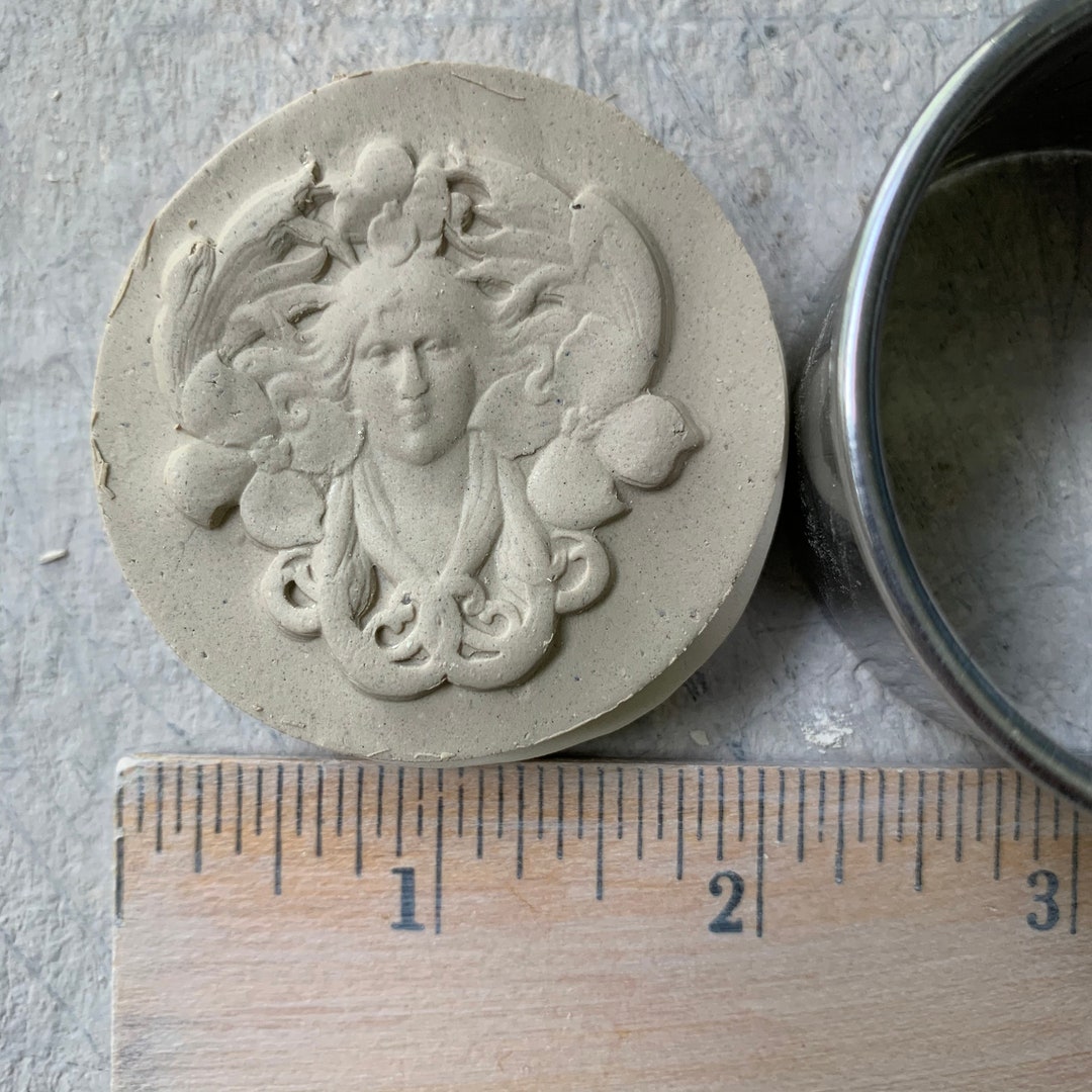 EG Earth Goddess Face Bisque Sprig Mold for Pottery Decorating and ...