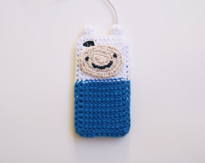 SALE iPhone 4 and 5 Finn Adventure Time Crocheted Cover / Case - Etsy