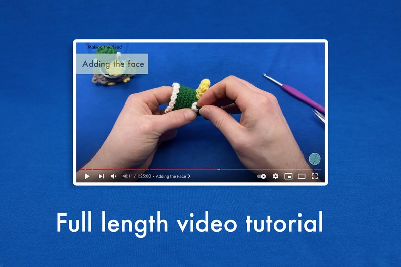 Crocheted Duck Birb secret Agent Bird PDF and Video Crochet - Etsy