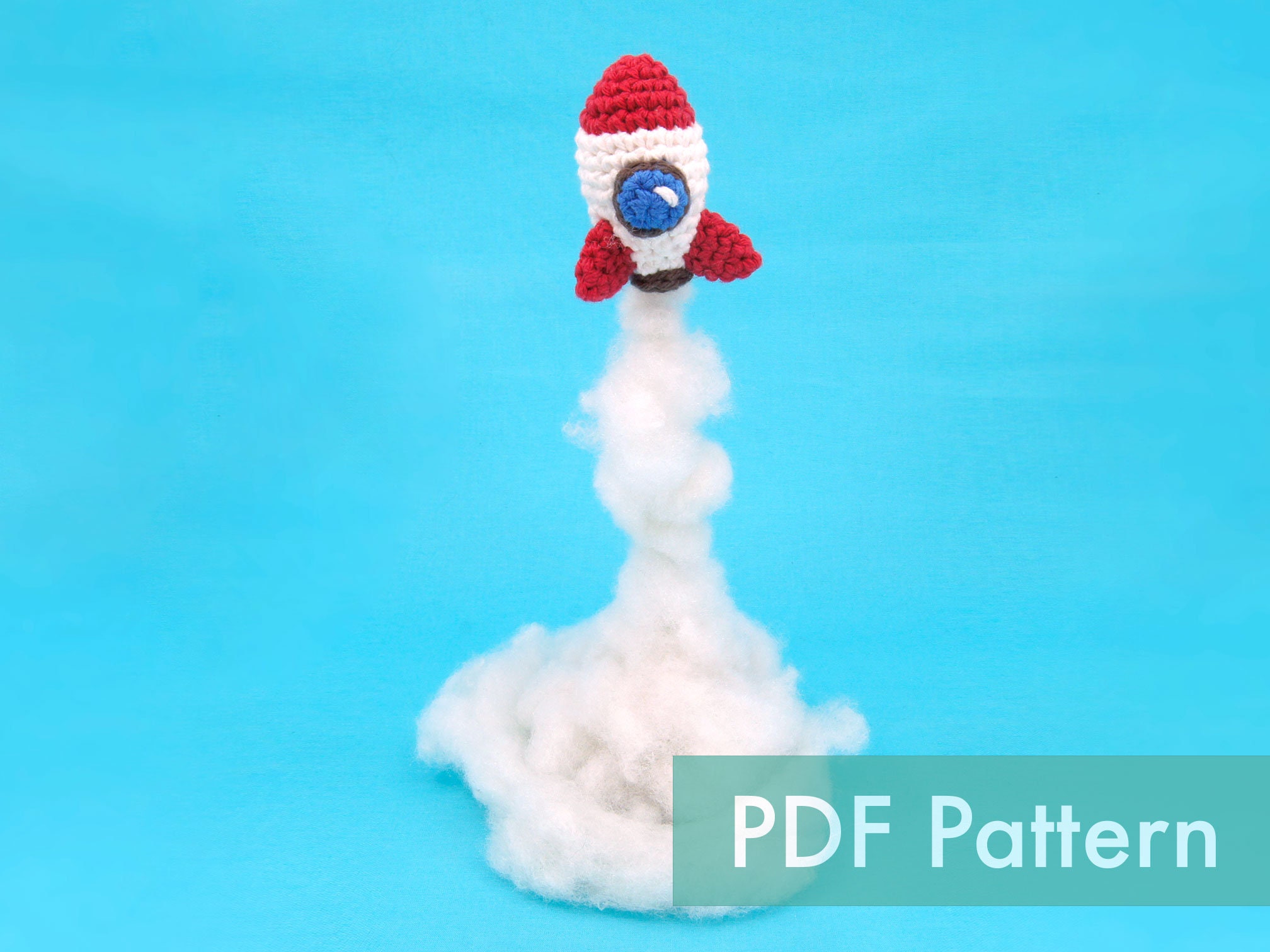 Crocheted Rocket Space Ship Beginner PDF and Video Crochet Pattern ...