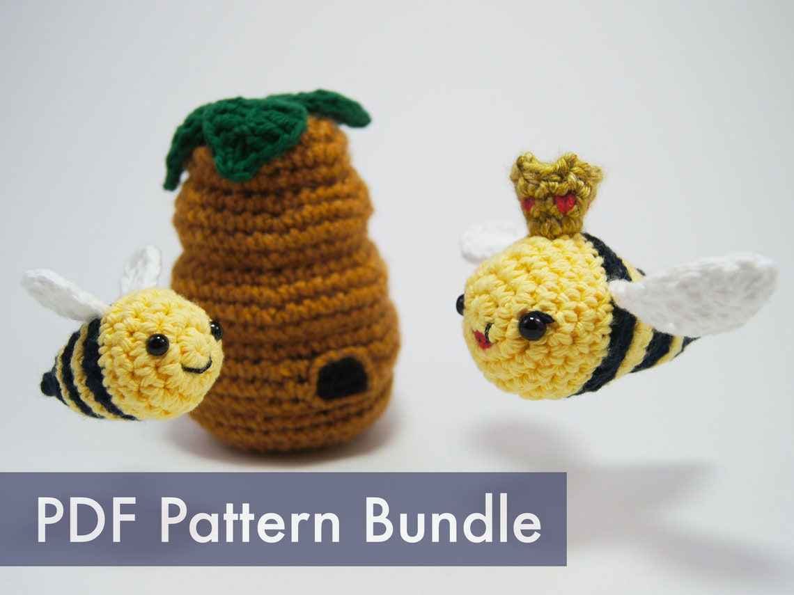 Bumble Bee Crocheted Amigurumi PDF Pattern Bundle - Etsy