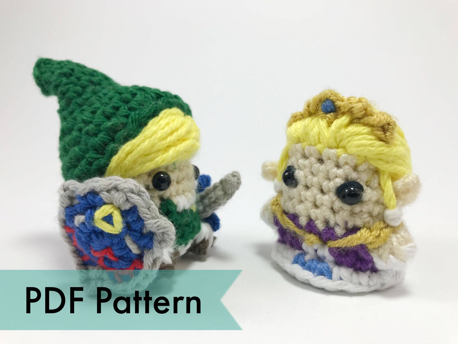 Link and Princess Zelda From Legend of Zelda Crocheted Amigurumi Finger ...