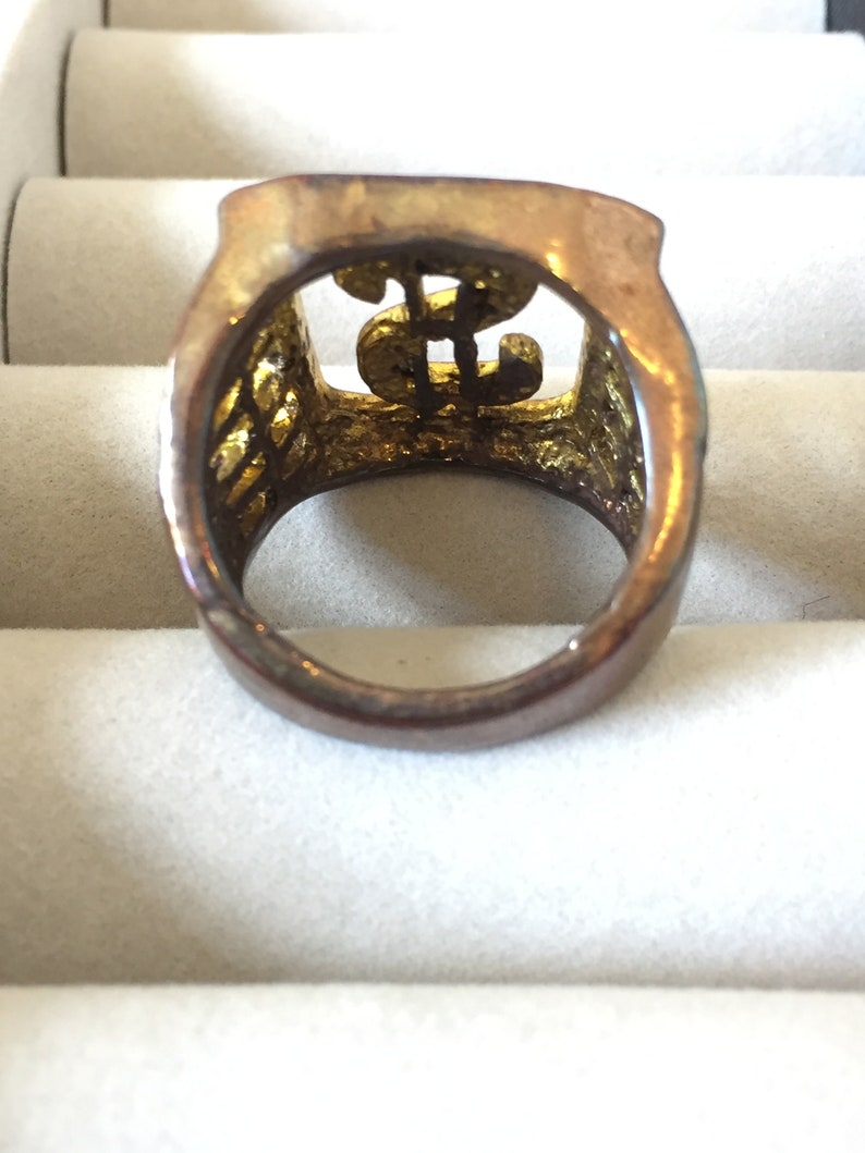 Vintage Metal Money Dollar Sign Ring - Etsy