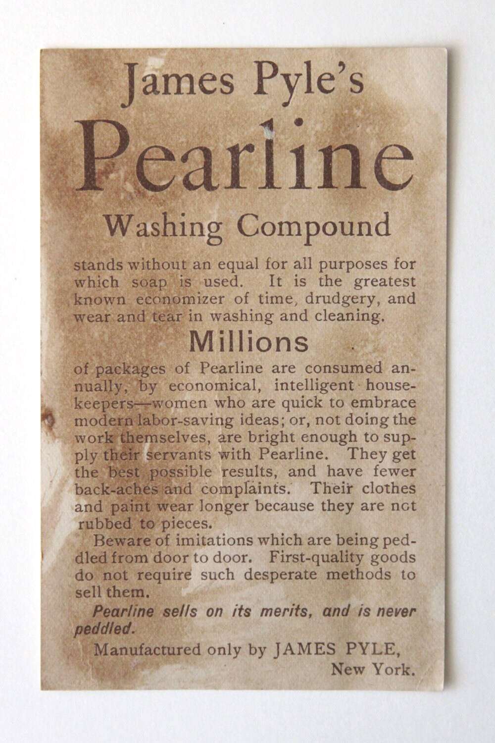 James Pyle's Pearline Washing Compound Card - Etsy