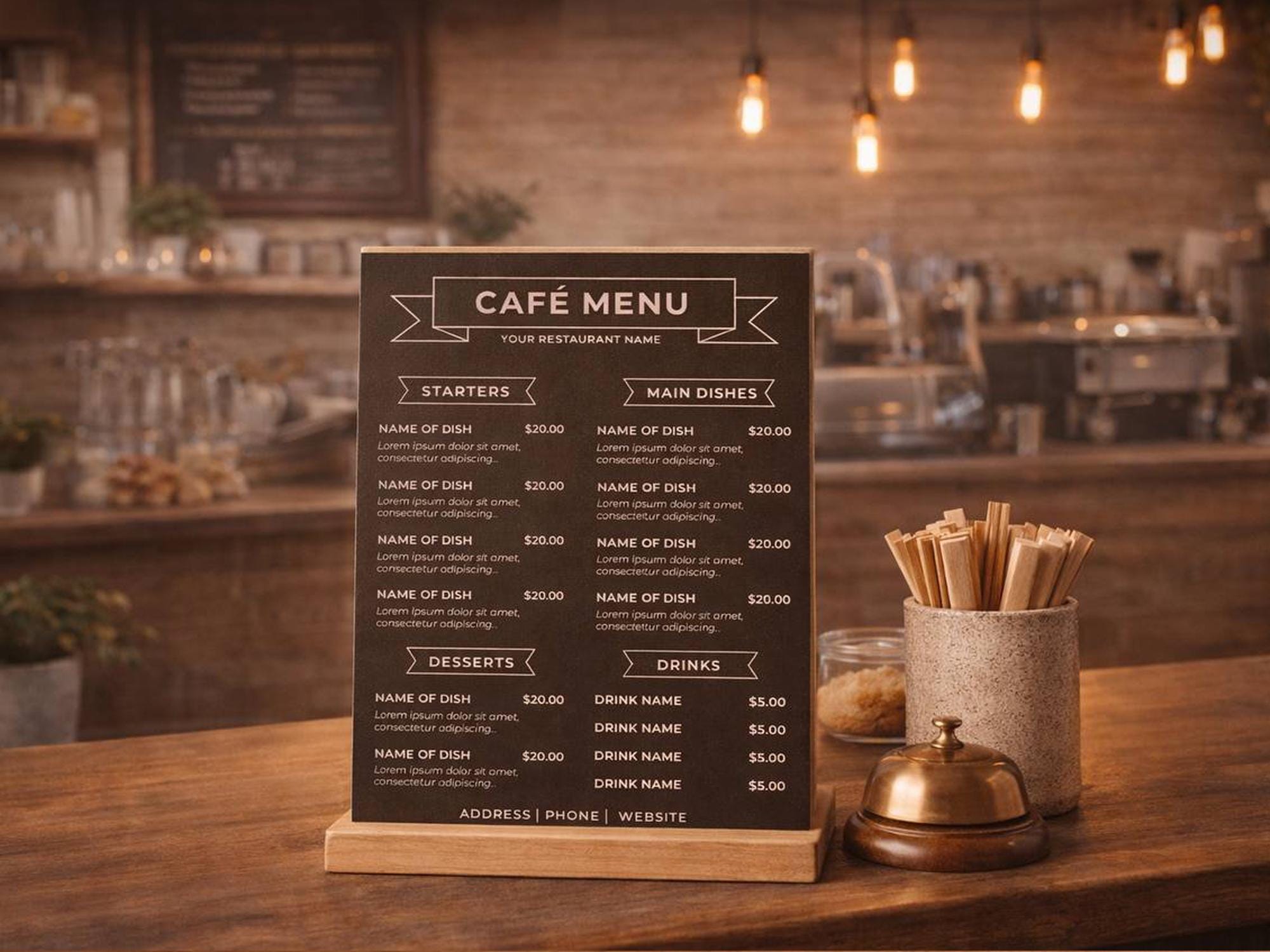 Editable Minimalist Cafe Menu Template (A4 US Letter) - Etsy