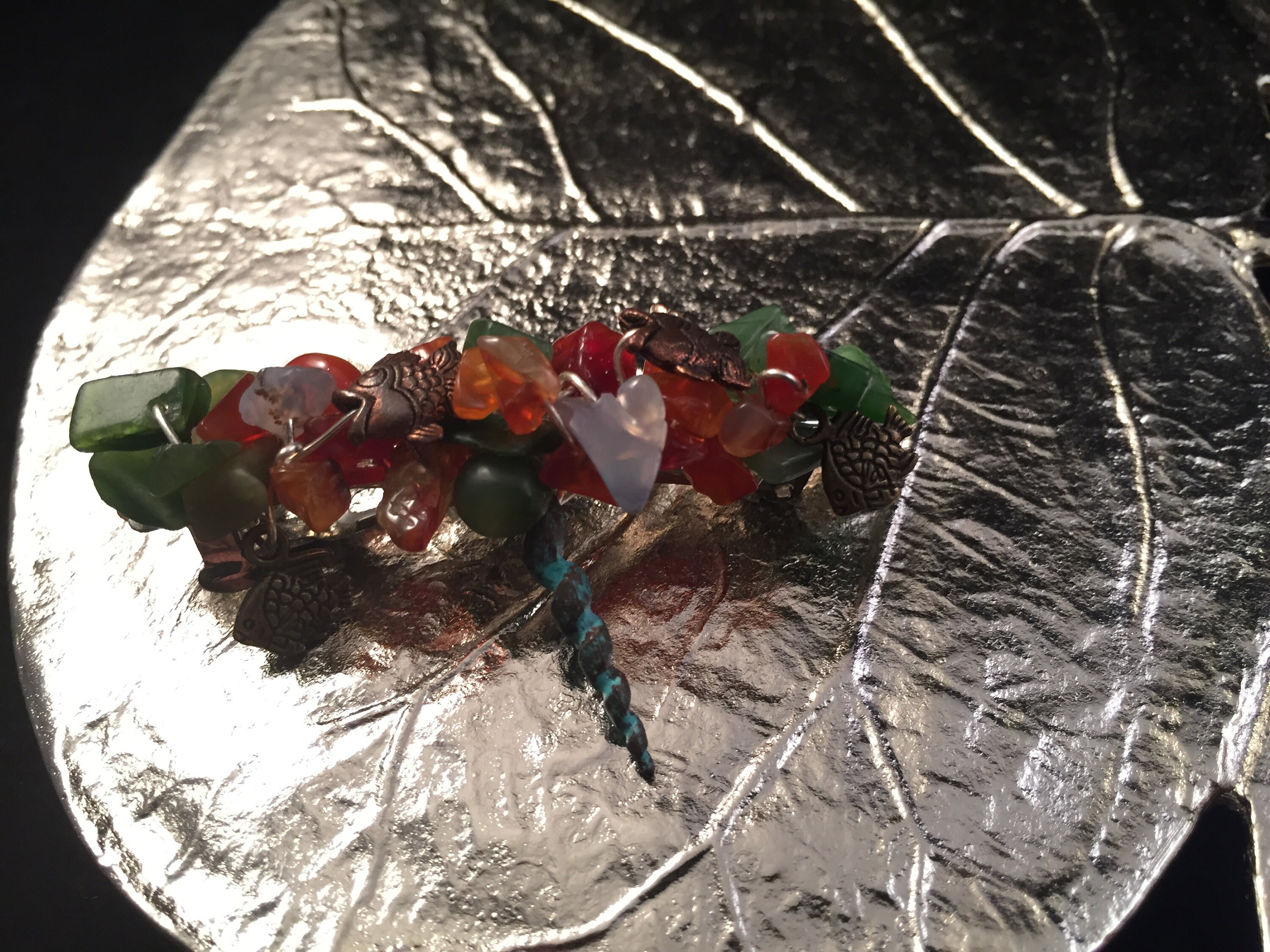 Ocean Treasures Barrette, Fish Barrette, Stone Barrette, Agate Barrette ...