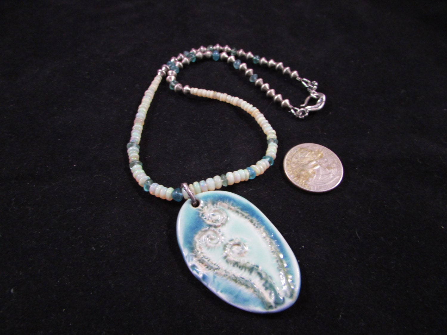 Fern Necklace, Opal Necklace, October Birthstone, Gardener Gift, Opal ...
