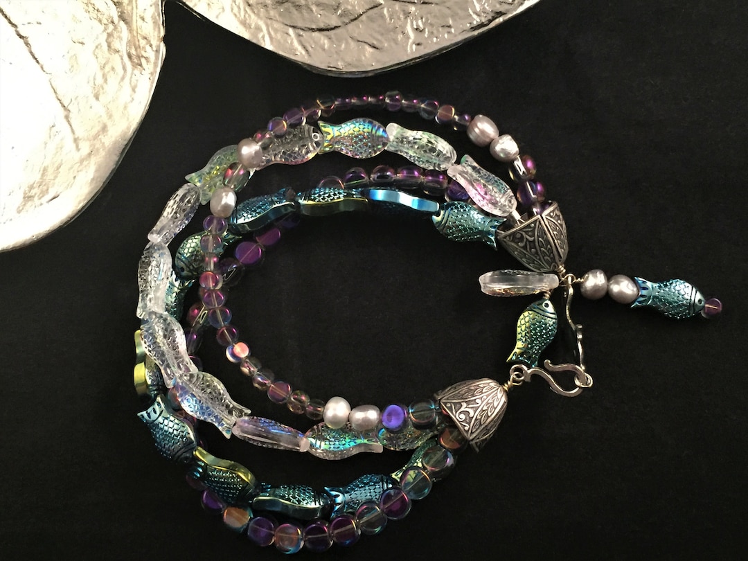 Fish Bracelet, Artisan Bracelet, Charm Bracelet, Fish Jewelry, Multi ...