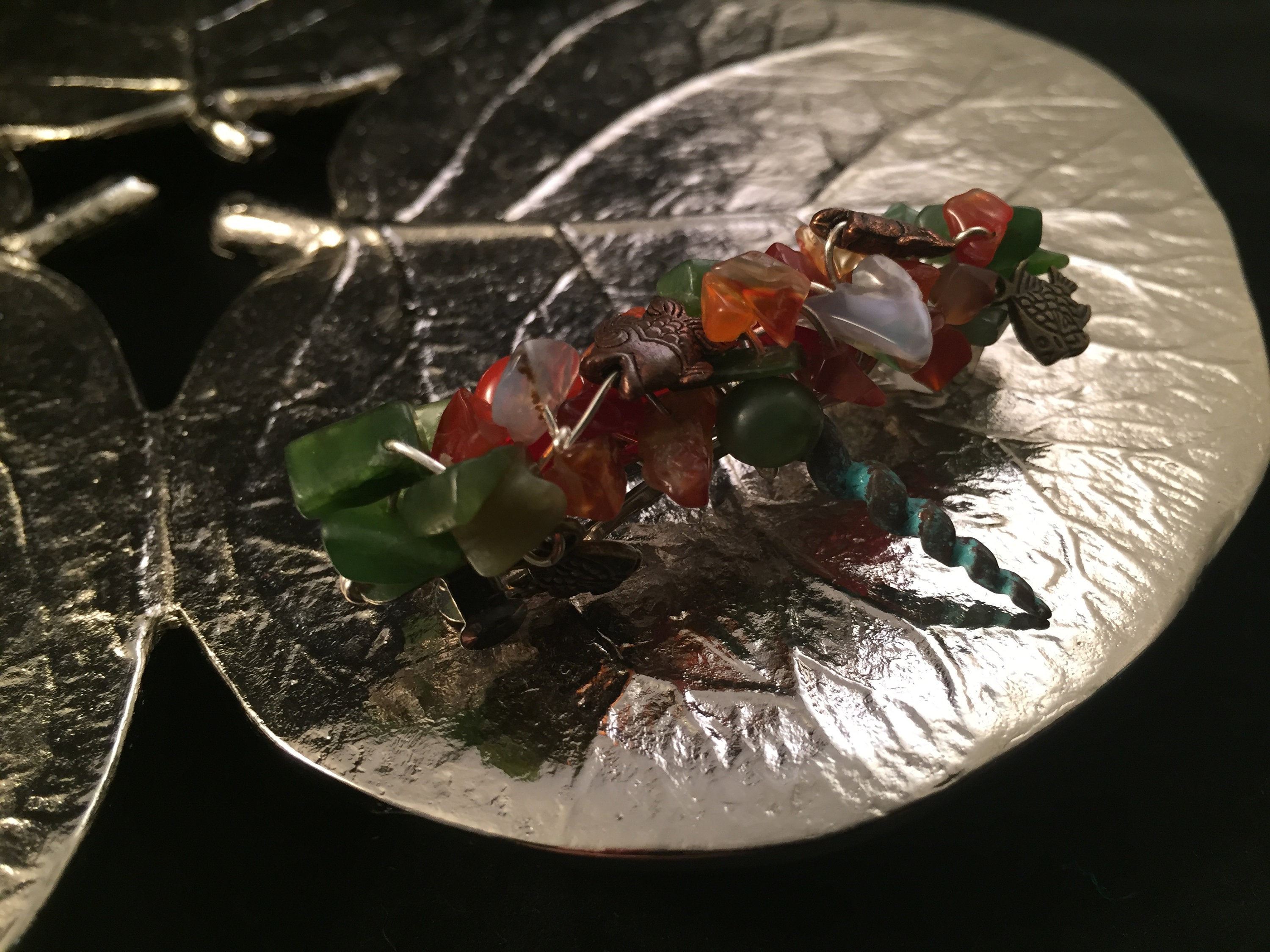 Ocean Treasures Barrette, Fish Barrette, Stone Barrette, Agate Barrette ...