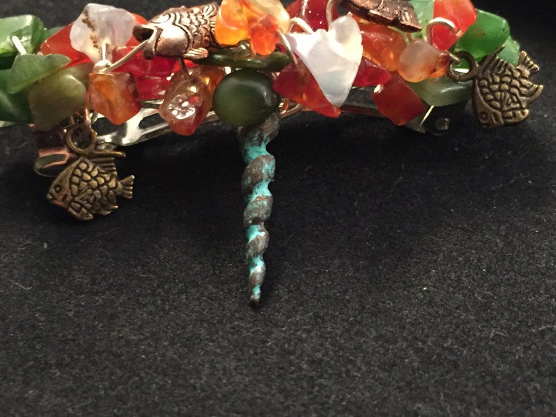 Ocean Treasures Barrette, Fish Barrette, Stone Barrette, Agate Barrette ...